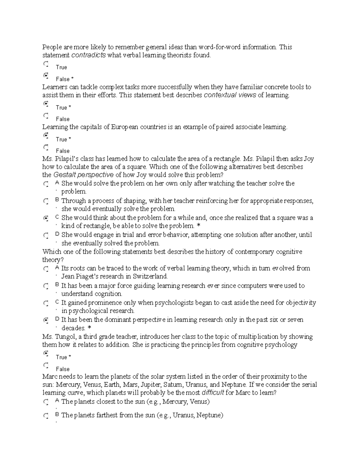 Sample/practice exam 2017, questions and answers - People are more ...