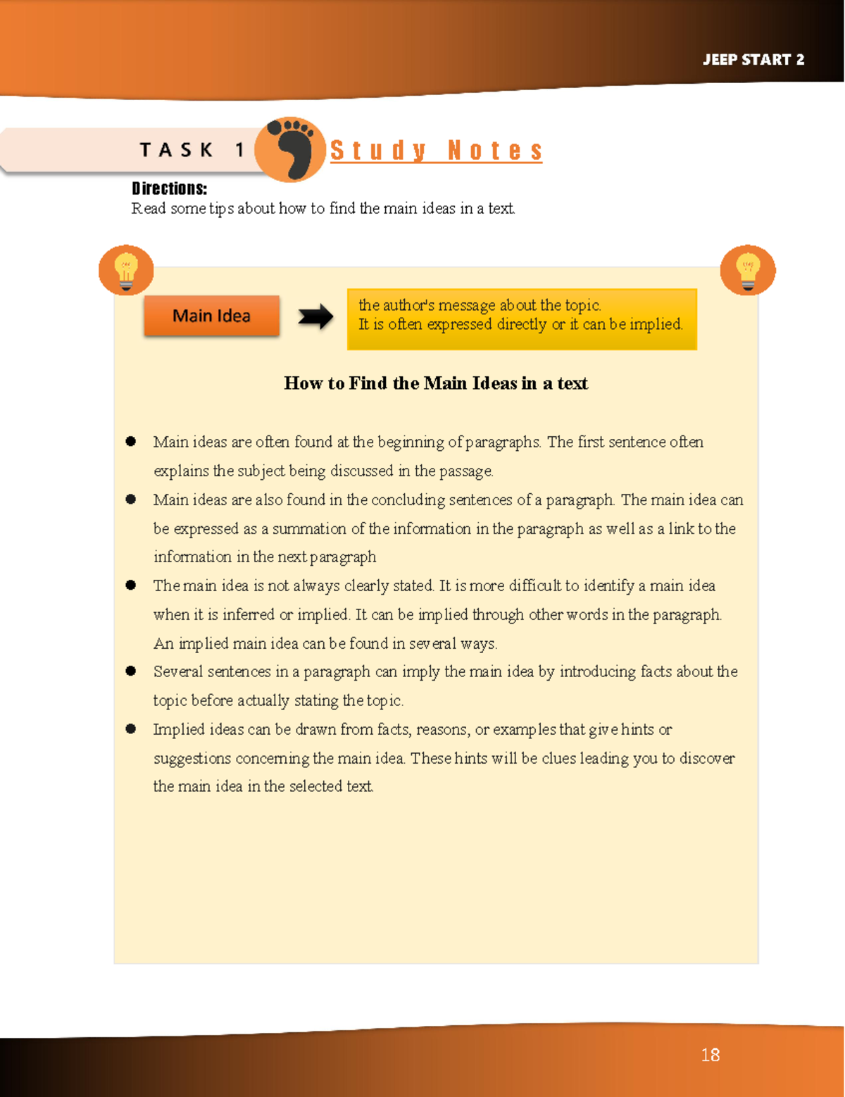 Topic 2 TASK 1 - personal - 18 S t u d y N o t e s Directions: Read ...