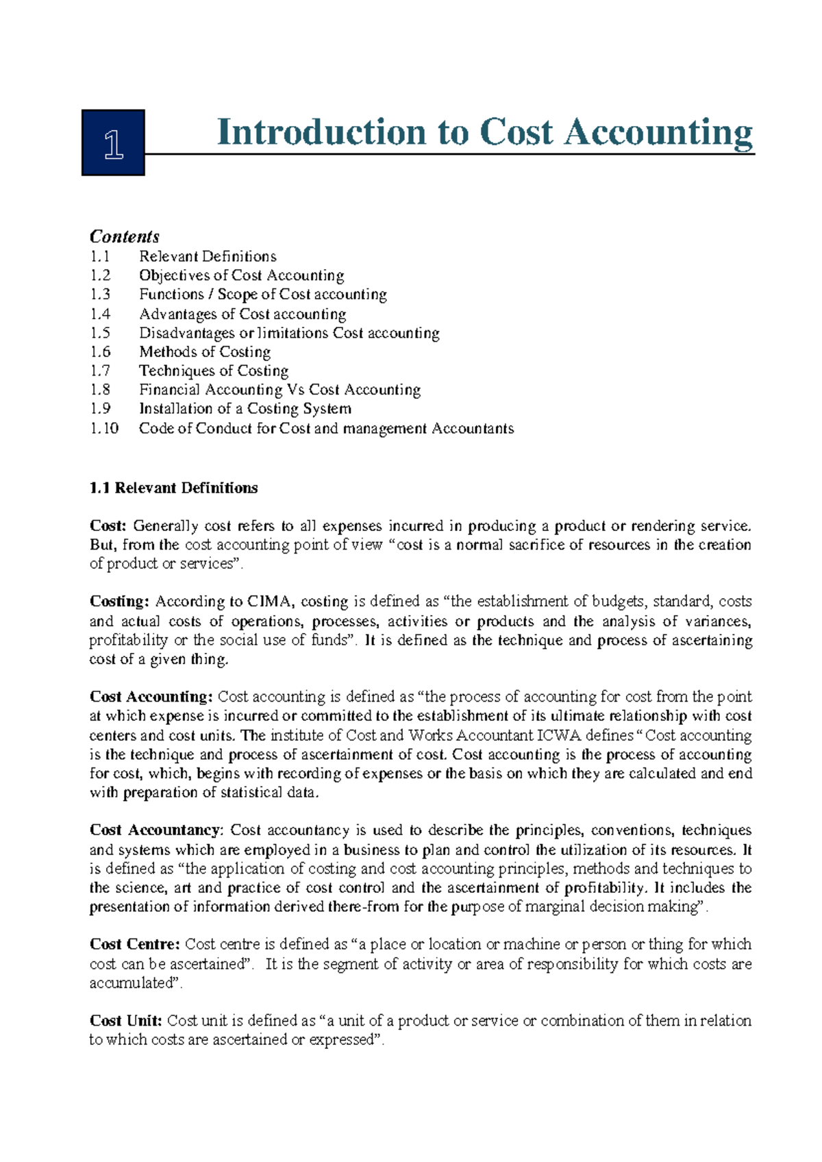 Introduction to Cost Accounting - Introduction to Cost Accounting ...