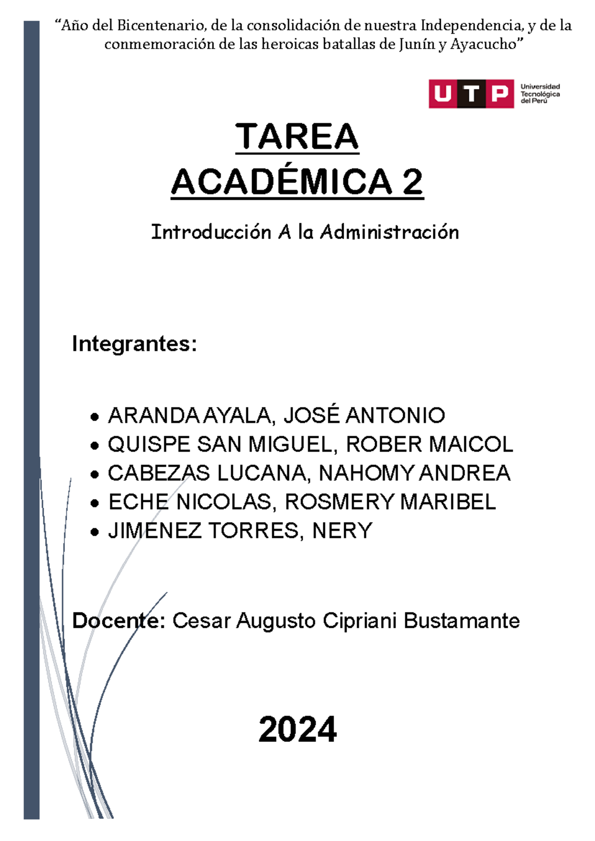 INTO INFO TAREA ACADEMICA 2 INFOGRAFIAS 0012 - “Año del Bicentenario, de la consolidación de ...