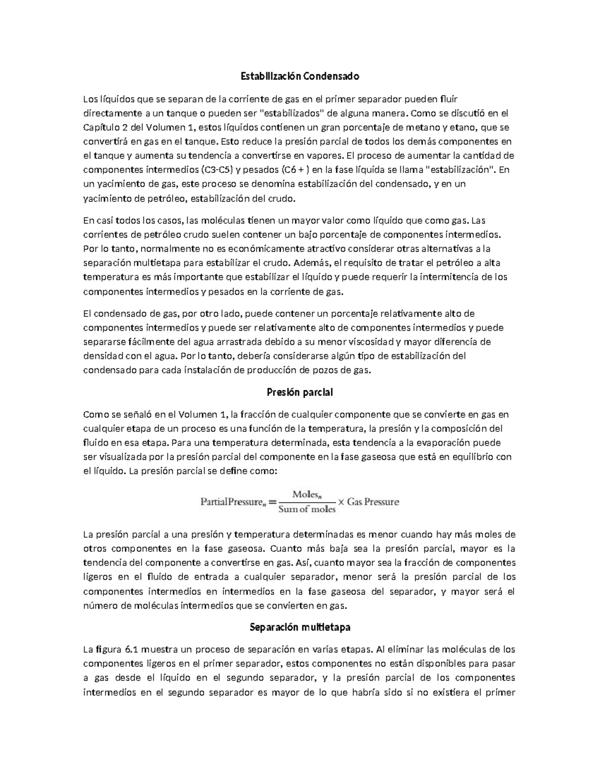 Estabilización Condensado Exposición - Estabilización Condensado Los ...