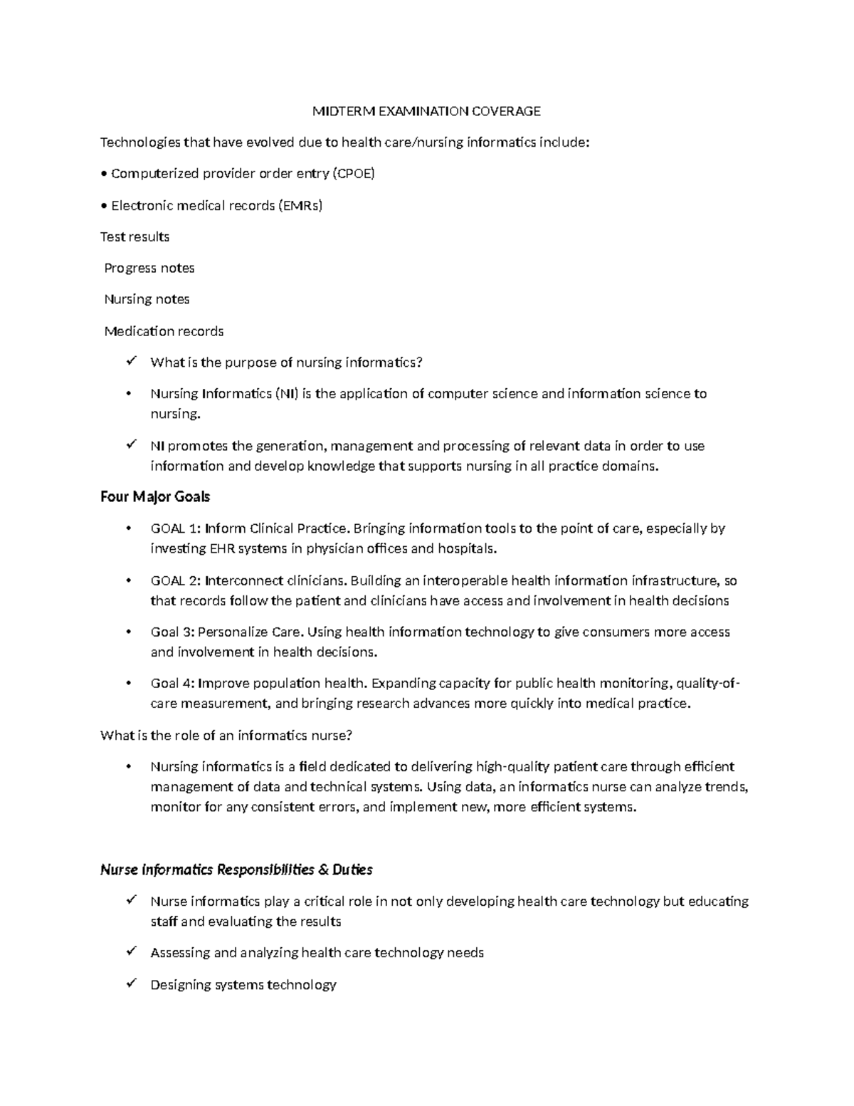 Midterm- Examination- Coverage - MIDTERM EXAMINATION COVERAGE Technologies that have evolved due ...