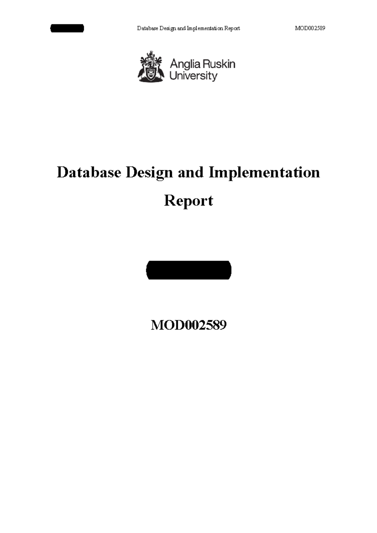 Example Assignment 1 - n/a - Database Design and Implementation Report SID: 1542172 MOD Course ...
