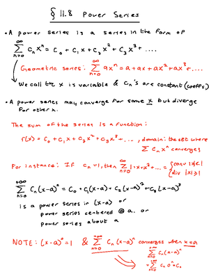 226 Final Outline - Math 225 — Final Exam Outline True/False. Applications of FTC part 1 and 2 ...