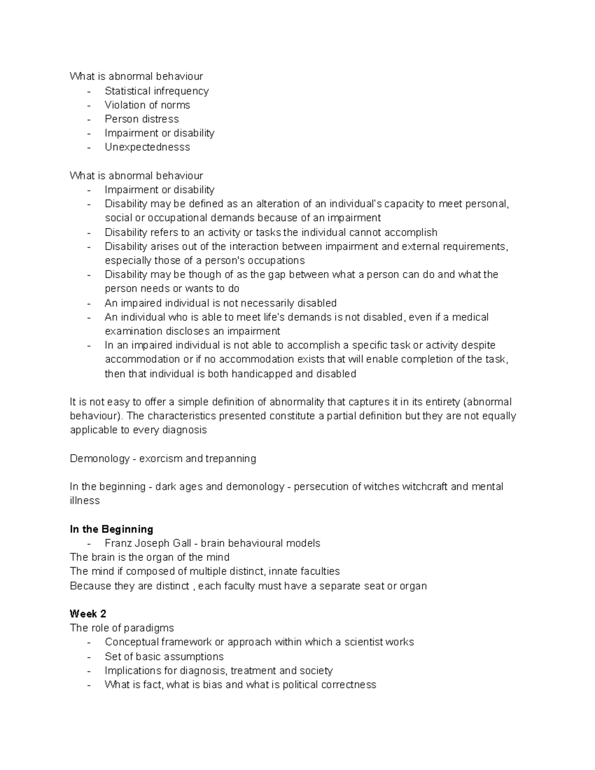 PSYB32 - What is abnormal behaviour - Statistical infrequency ...