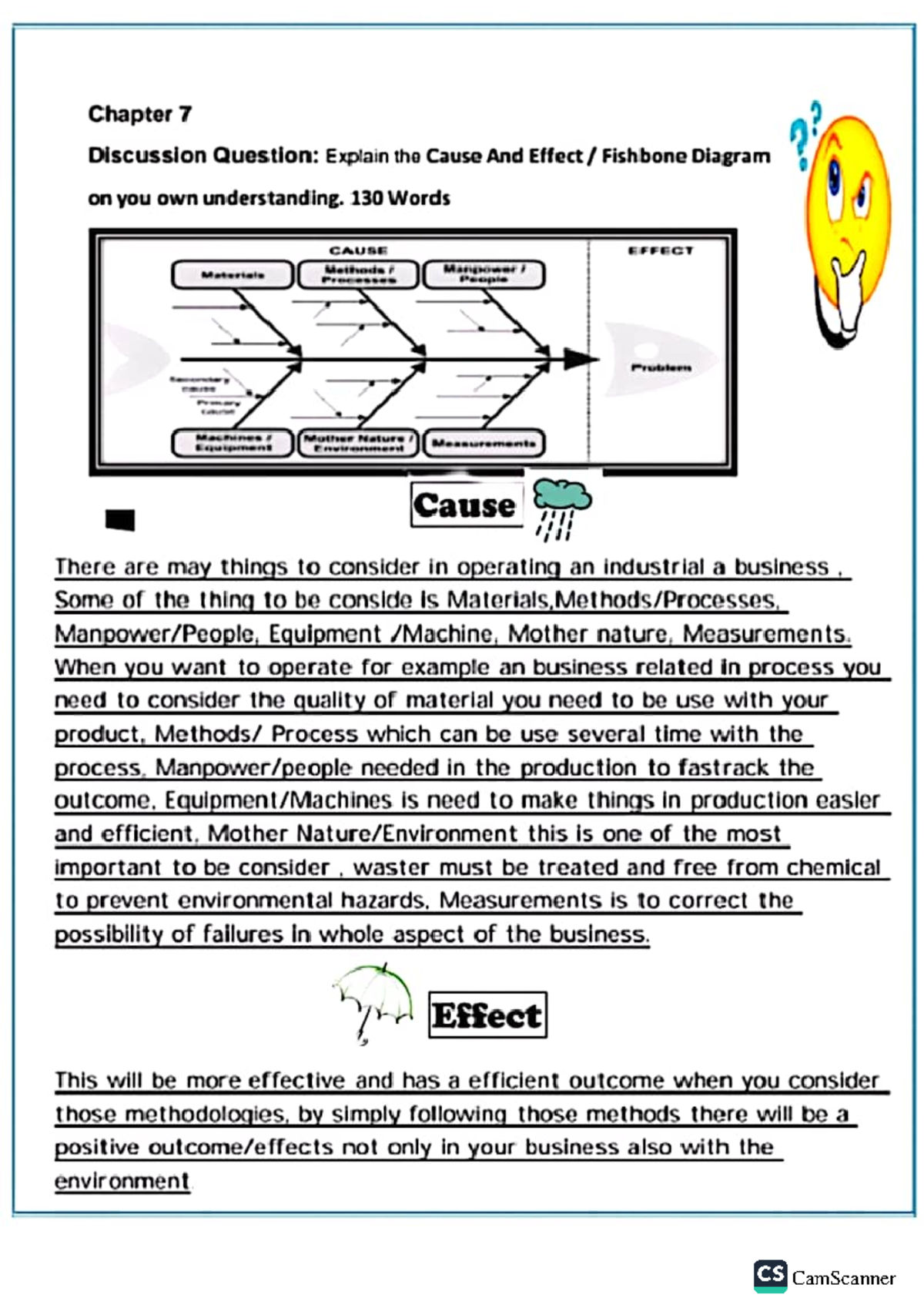 Activity 07 TQM - Tqm - Chapter 7 Discussion Question: Explain the Cause And Effect Fishbone ...