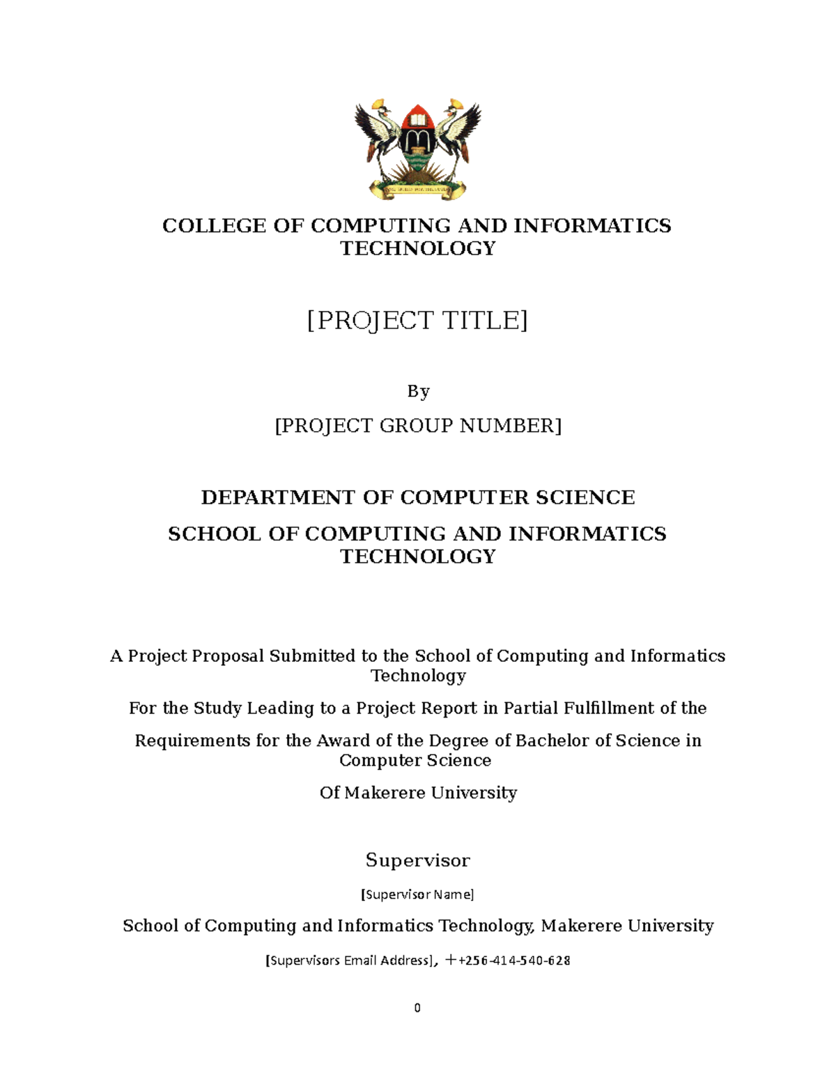 6. Project Proposal Template - COLLEGE OF COMPUTING AND INFORMATICS ...