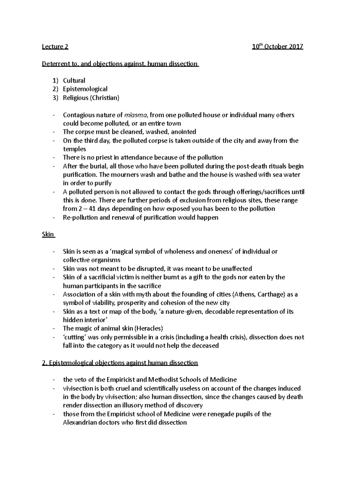 Lecture 2 - Lecture 2 10 th October 2017 Deterrent to, and objections ...