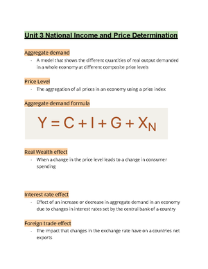Unit 3 Study Guide - Unit 3: Study Guide Macroeconomics Basics Graphing ...