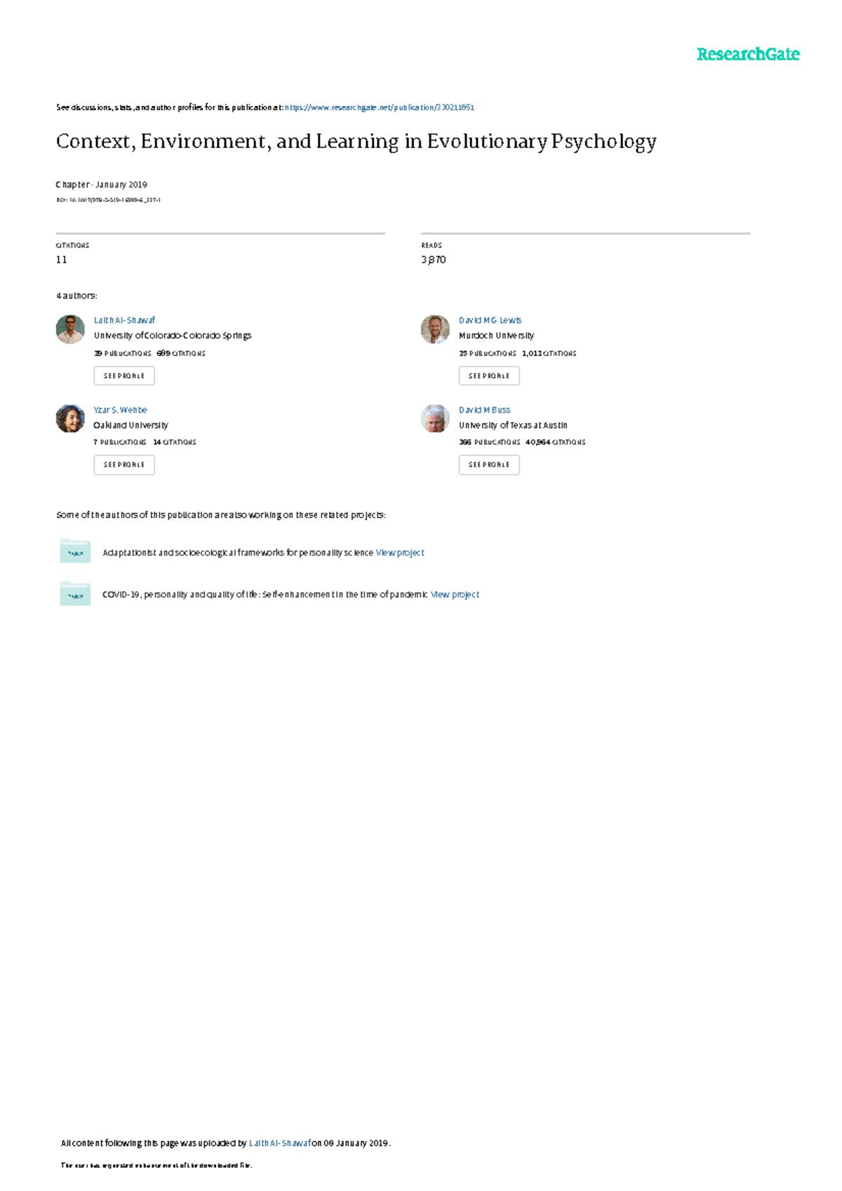 Al-Shawaf et al. (2019 ) Context, Environment, and Learning in ...