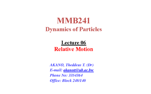 Lecture 3 - Cartesian Coordinate systems and Projectile - MMB Dynamics ...