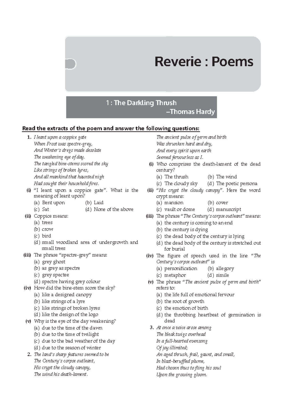 Zdgi XWj Uo TBNohepq YJ 0 - Reverie : Poems 1 : The Darkling Thrush ...