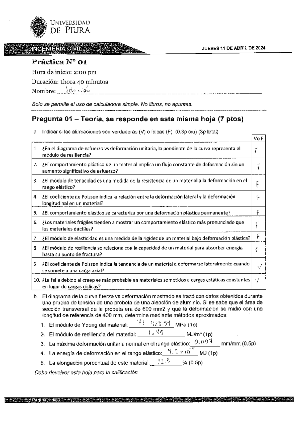 Solución PC01 - Resistencia De Materiales - Studocu