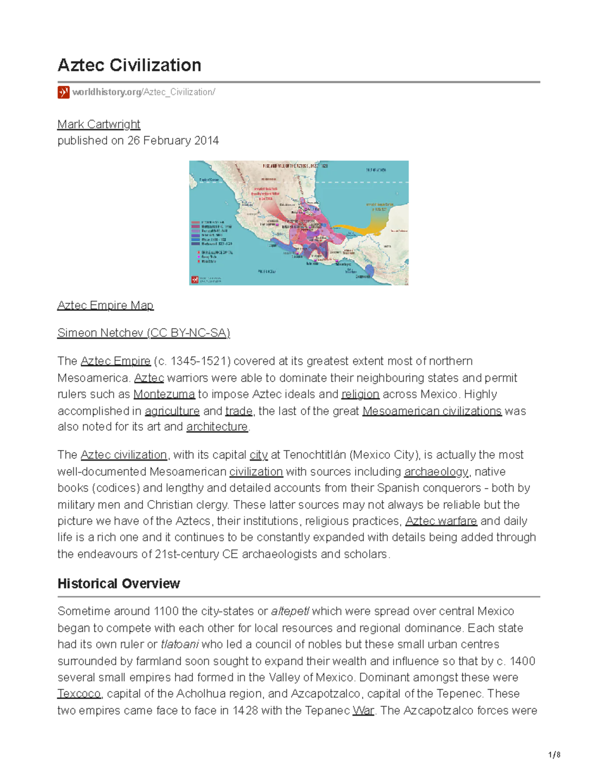 Aztec Civilization - WHE - Aztec Civilization worldhistory/Aztec ...