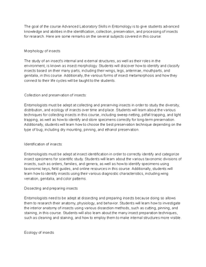 Notes on Advanced Laboratory Skills in Entomology - An intense course ...