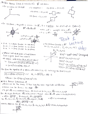 Calculus III Test 1 Review Materials - © vt = - 1-