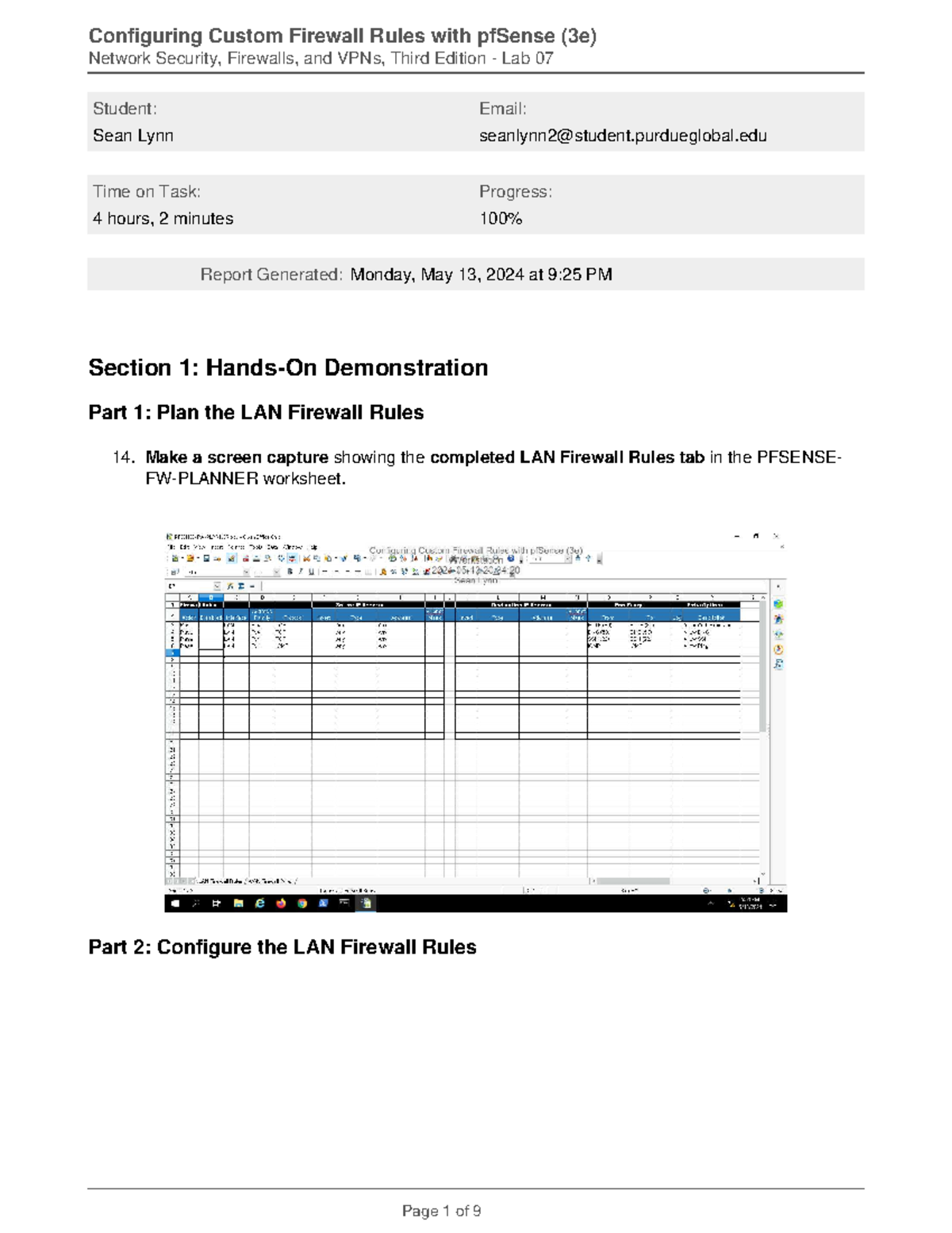 Unit4 Lab Assessment - Network Security, Firewalls, and VPNs, Third ...