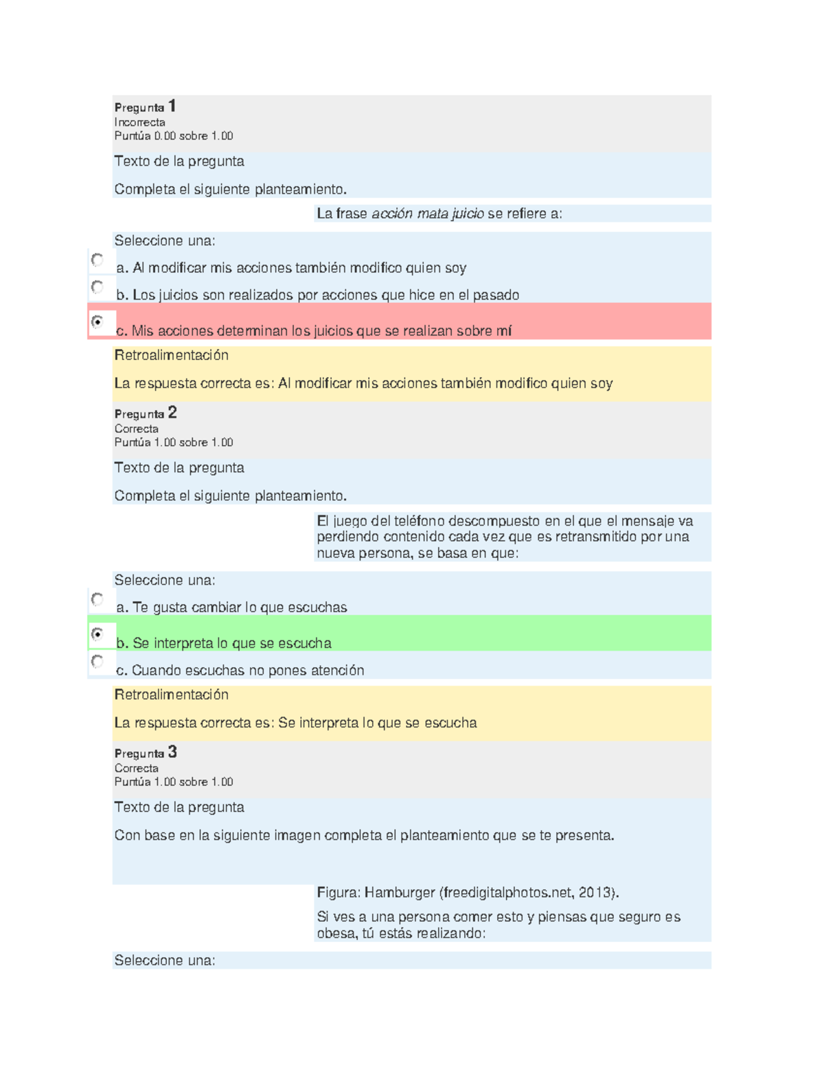 Examen La escucha activa y comunicación efectiva - Pregunta 1 ...