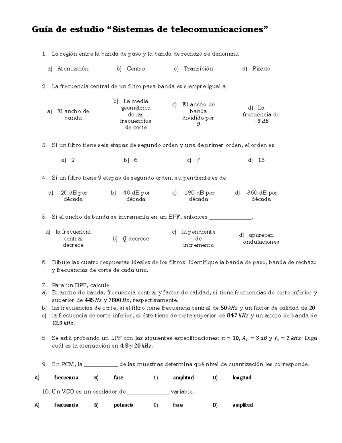 Guía de estudio examen final - Warning: TT: undefined function: 32 Guía de estudio “Sistemas de ...