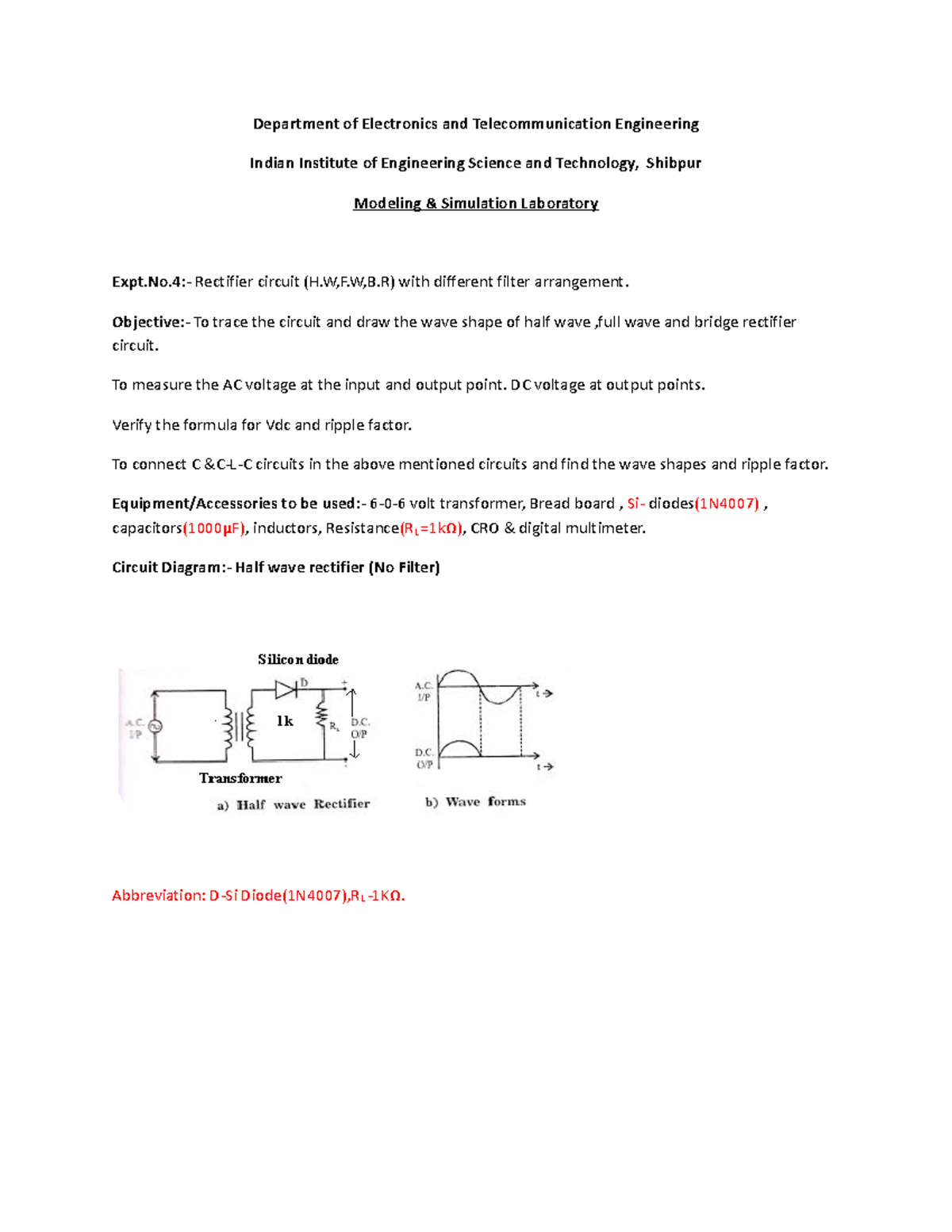 Basic ETC Lab sheet-4 - Department of Electronics and Telecommunication ...