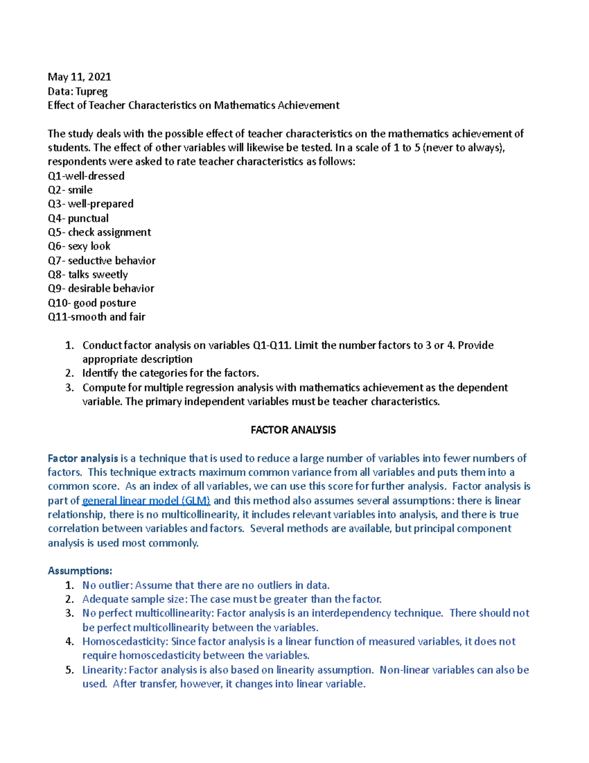 Paper 6 Factor Analysis - Psychological Statistics - University of the ...