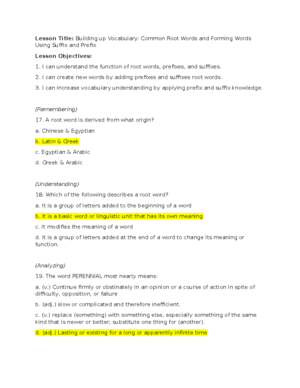 Test-Questionnaires - Questionnaires - Lesson Title: Building up ...