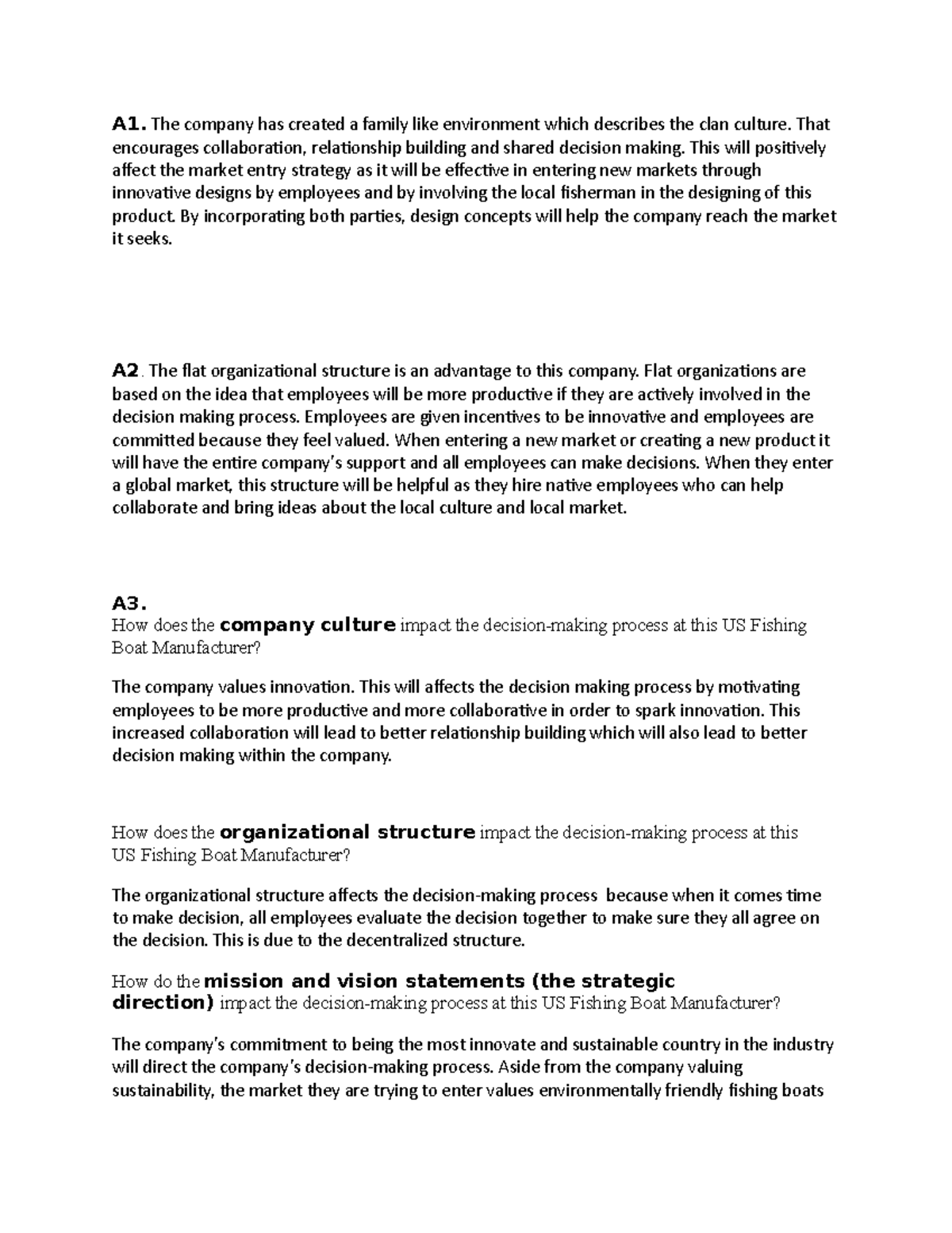 D081 task 1 passed - A1. The company has created a family like ...