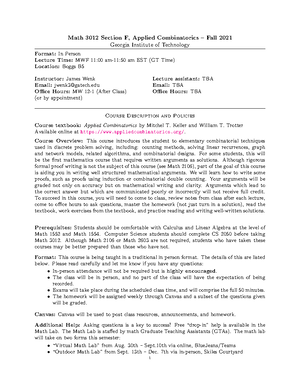 MATH 3012 Applied Combinatorics - Ramsey Theory classnotes - MATH 3012 ...