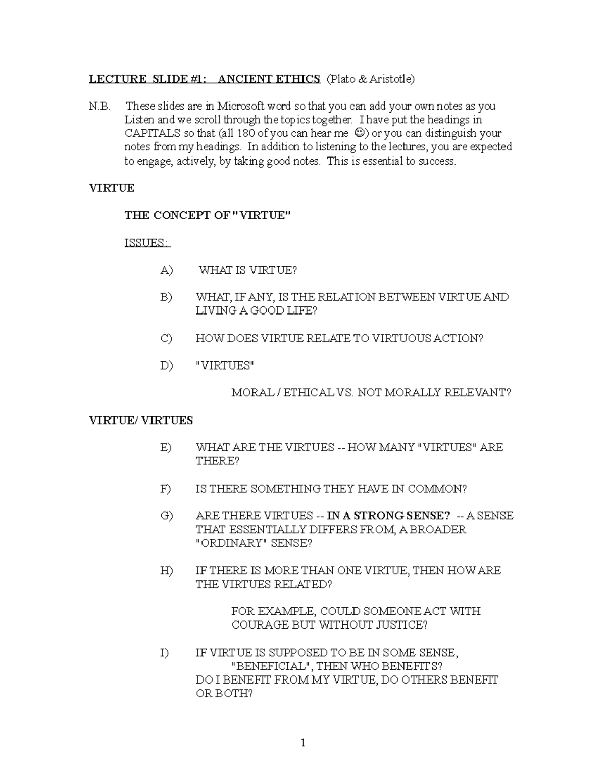 Ancient Ethics explained - LECTURE SLIDE #1: ANCIENT ETHICS (Plato ...