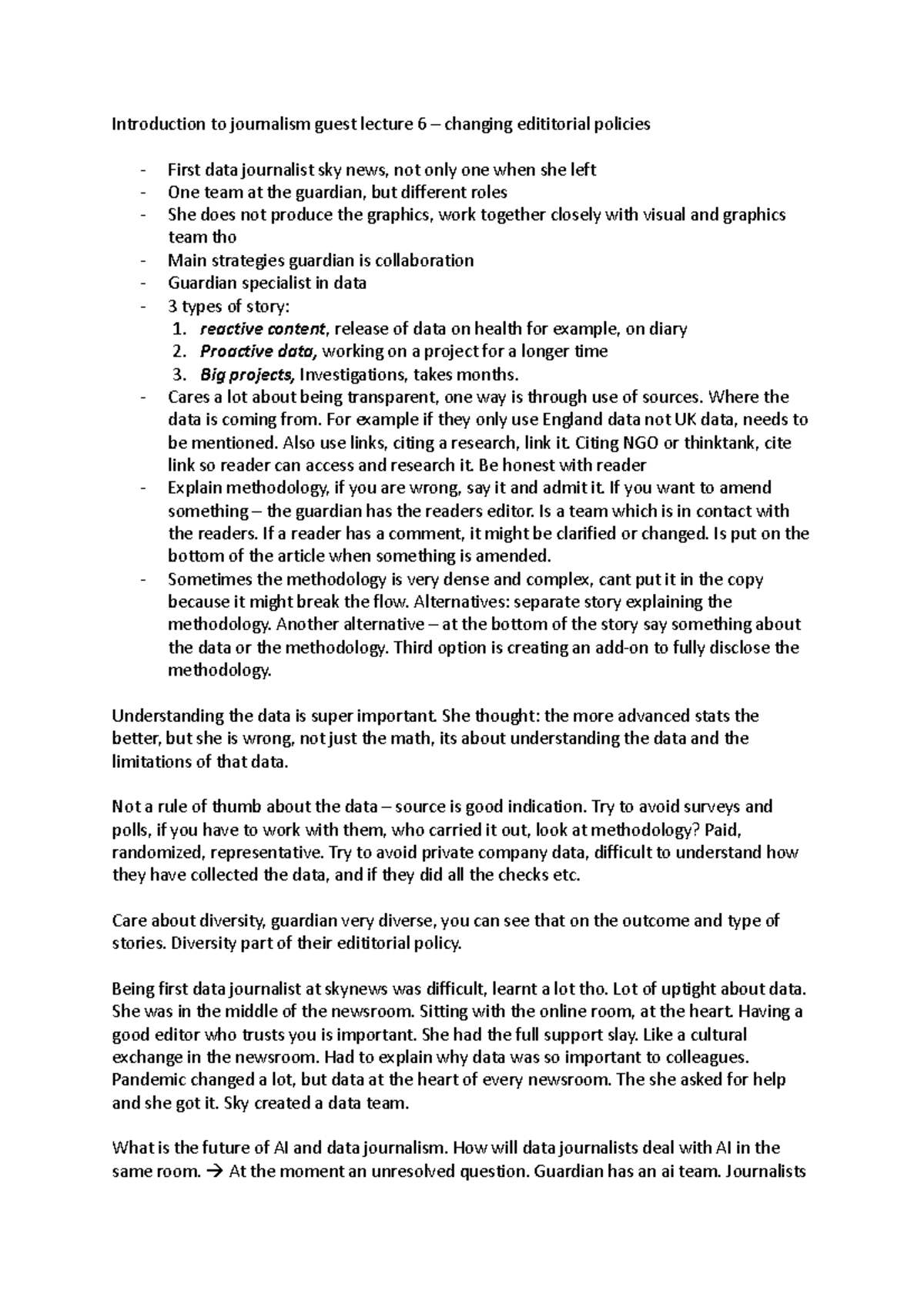 Journalism notes guest speaker - Introduction to journalism guest ...