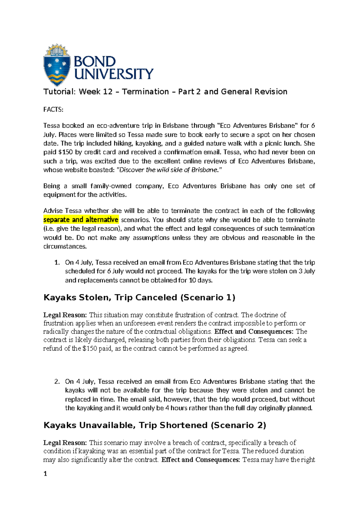 Week 12 - Termination - student - Tutorial: Week 12 – Termination – Part 2 and General Revision ...