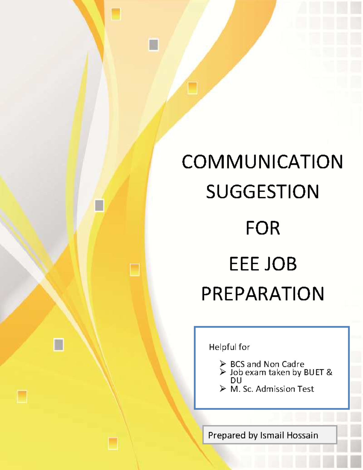 Communication Hand Note for EEE Job Prep - COMMUNICATION SUGGESTION FOR ...