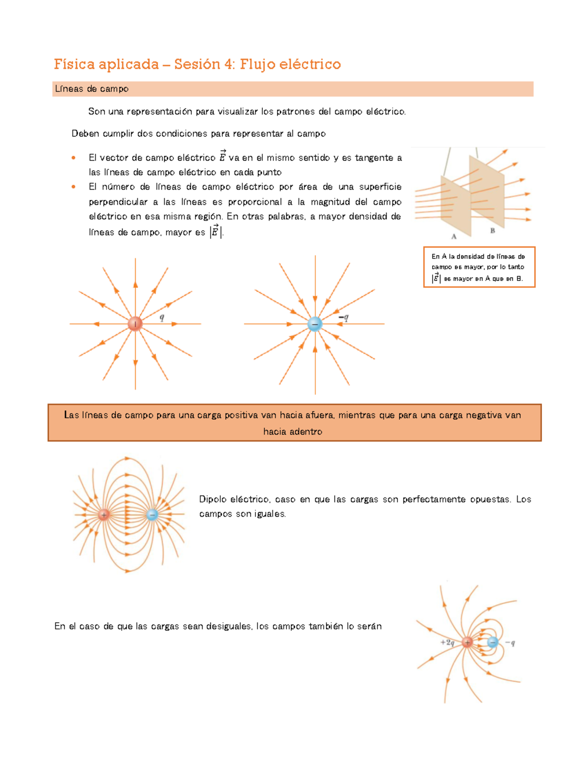 4 flujo electrico - Física aplicada – Sesión 4: Flujo eléctrico Líneas ...