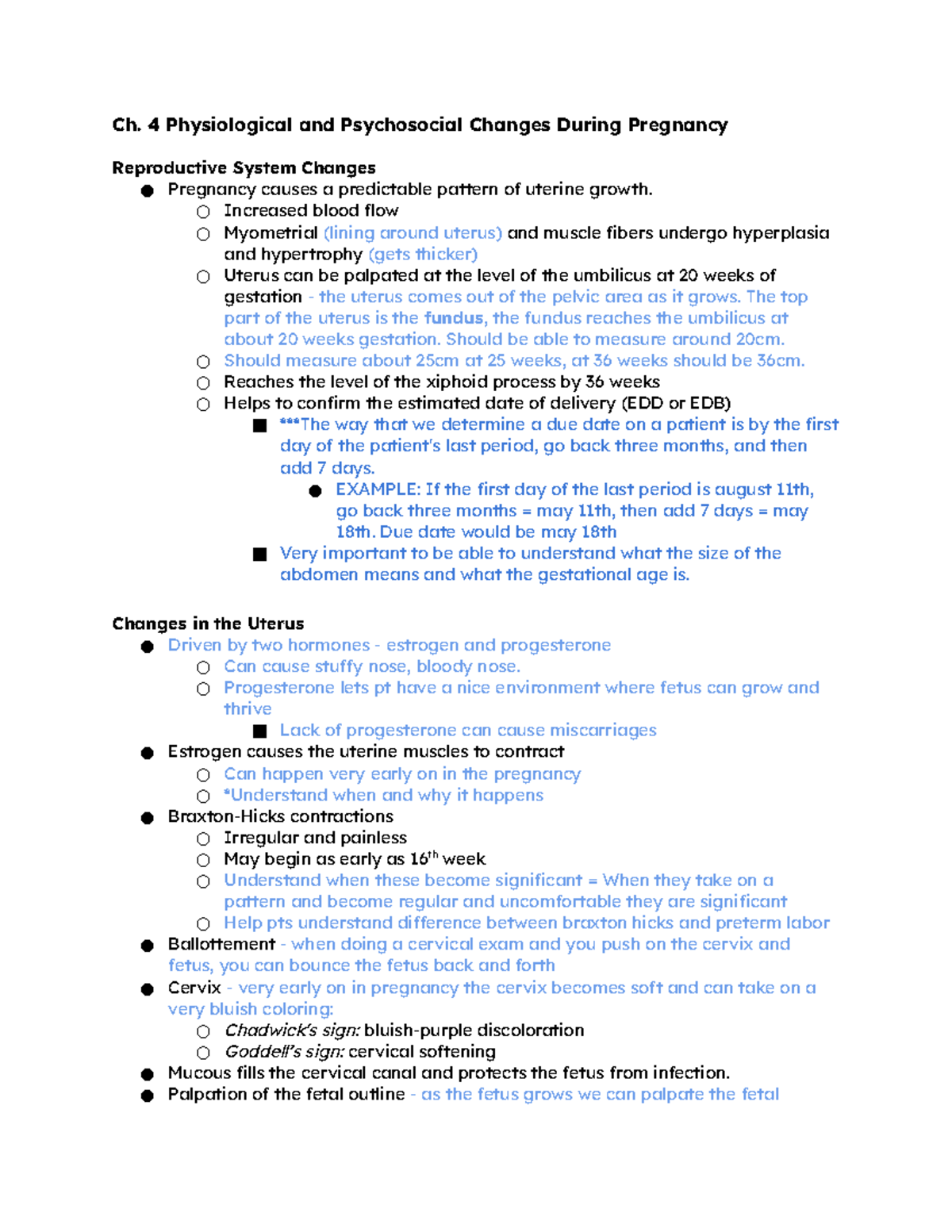 Ch. 4 Changes During Pregnancy - Ch. 4 Physiological and Psychosocial ...