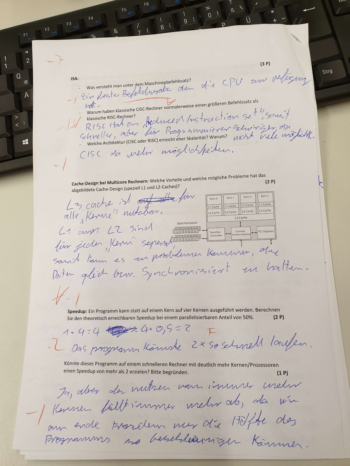 Klausur 5 Mai 2014, Fragen - klassische RIC)( Haﬂ (77m . , derRlSC)erreicht eher Skalaritét ...