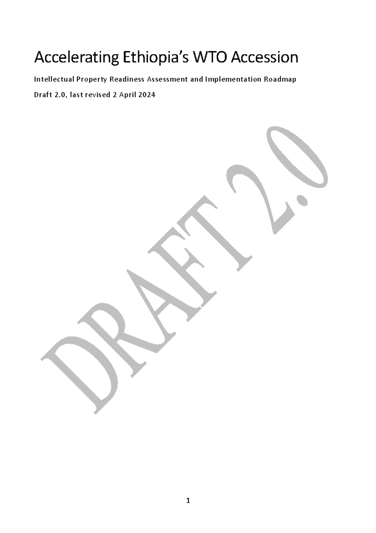 Ethiopia WTO Accession Draft 2 - Accelerating Ethiopia’s WTO Accession ...