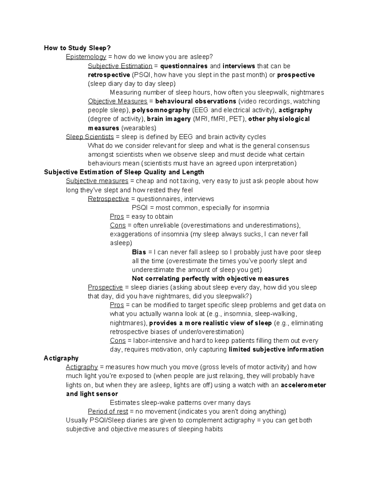 Sep. 5 – Methods in Sleep Research Sleep Architecture - How to Study ...