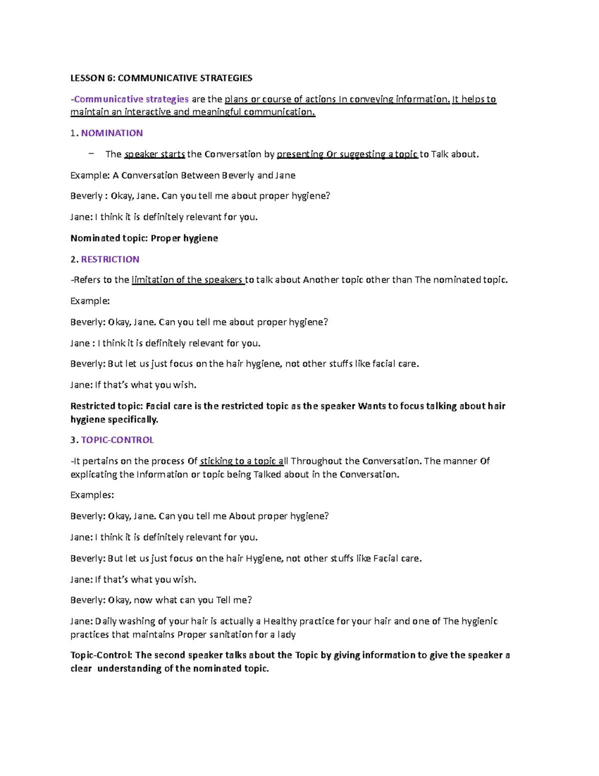 Oral comm finals Reviewer - LESSON 6: COMMUNICATIVE STRATEGIES ...