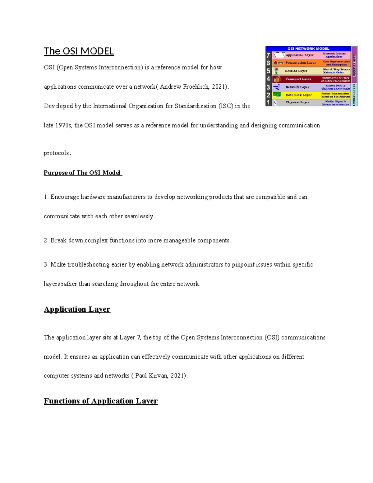 OSI model - The OSI MODEL OSI (Open Systems Interconnection) is a ...