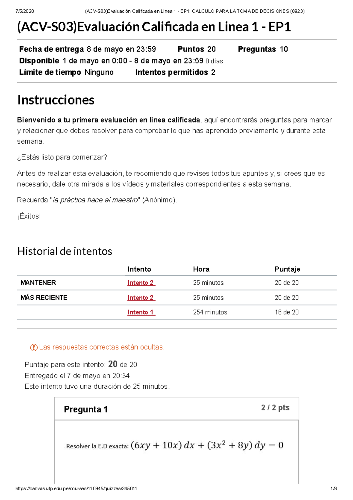 (ACV-S03)Evaluación Calificada en Linea 1 - EP1 - (ACV-S03)Evaluación Calicada en Linea 1 - EP ...