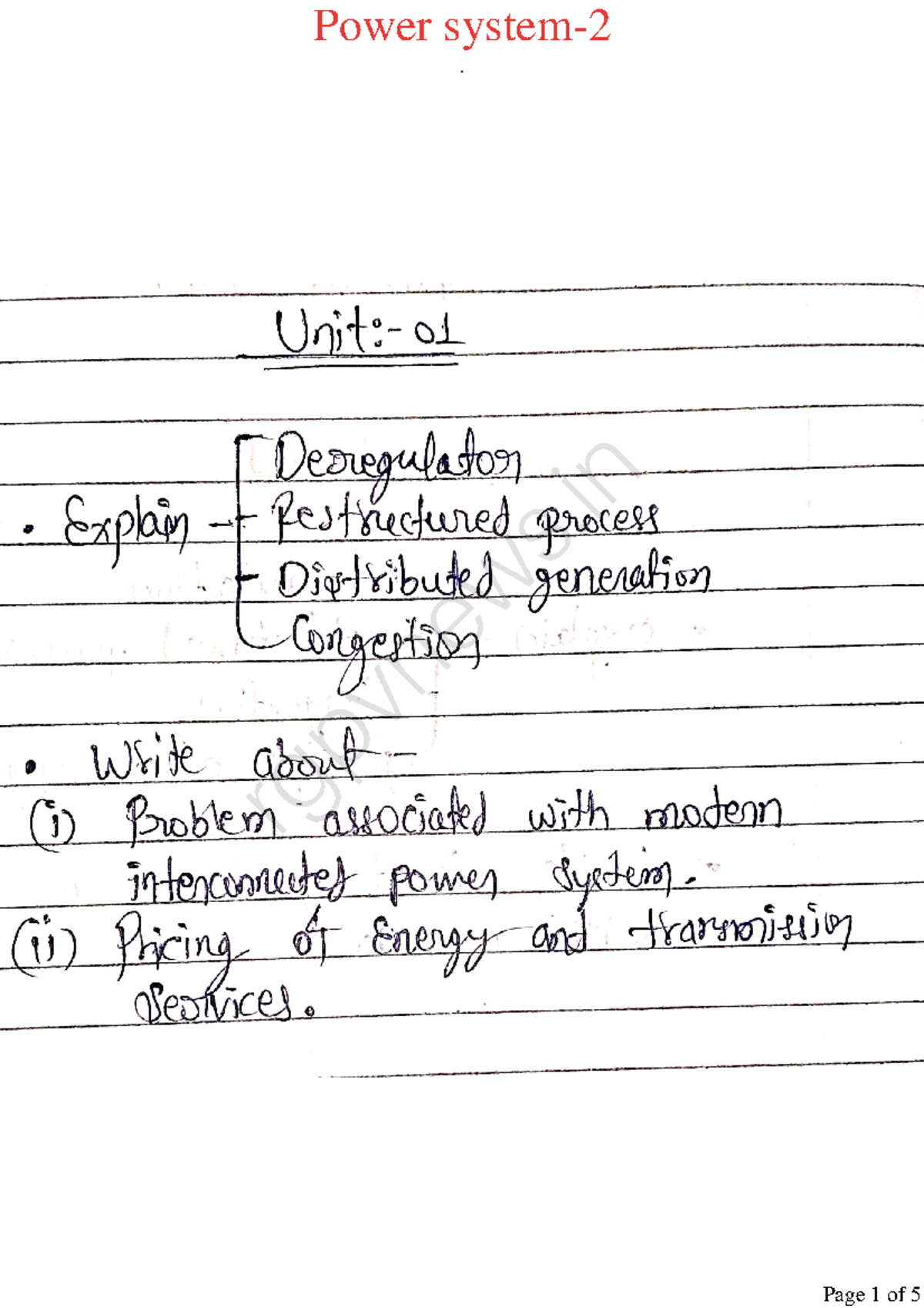 Power system-2 important questions (Ex-6th Sem) - Power System II ...