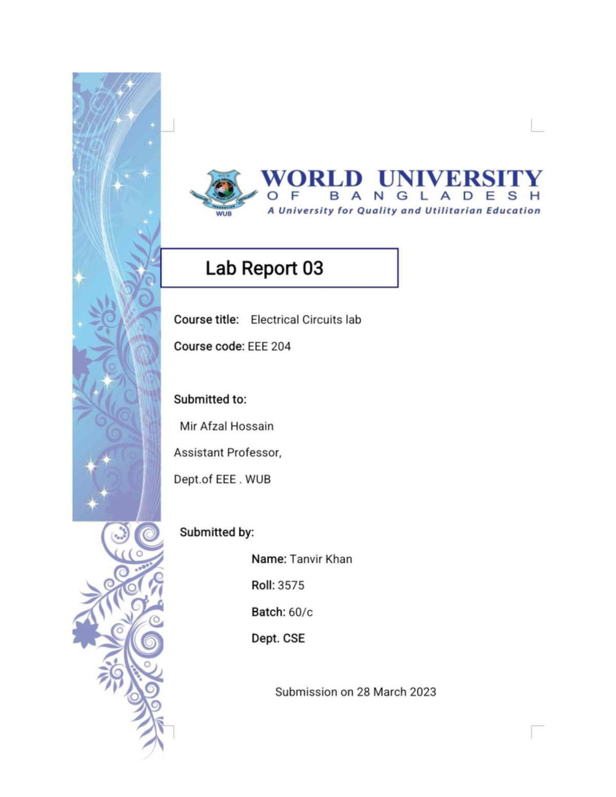 EEE lab KVL KCL - I think it will help the student - Name of the ...