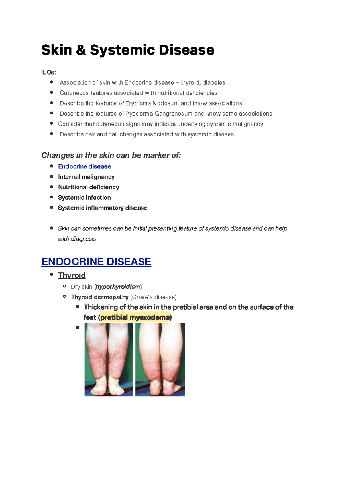 Skin And Systemic Disease - S k i n & S ys te m i c D i s e a s e ILOs ...