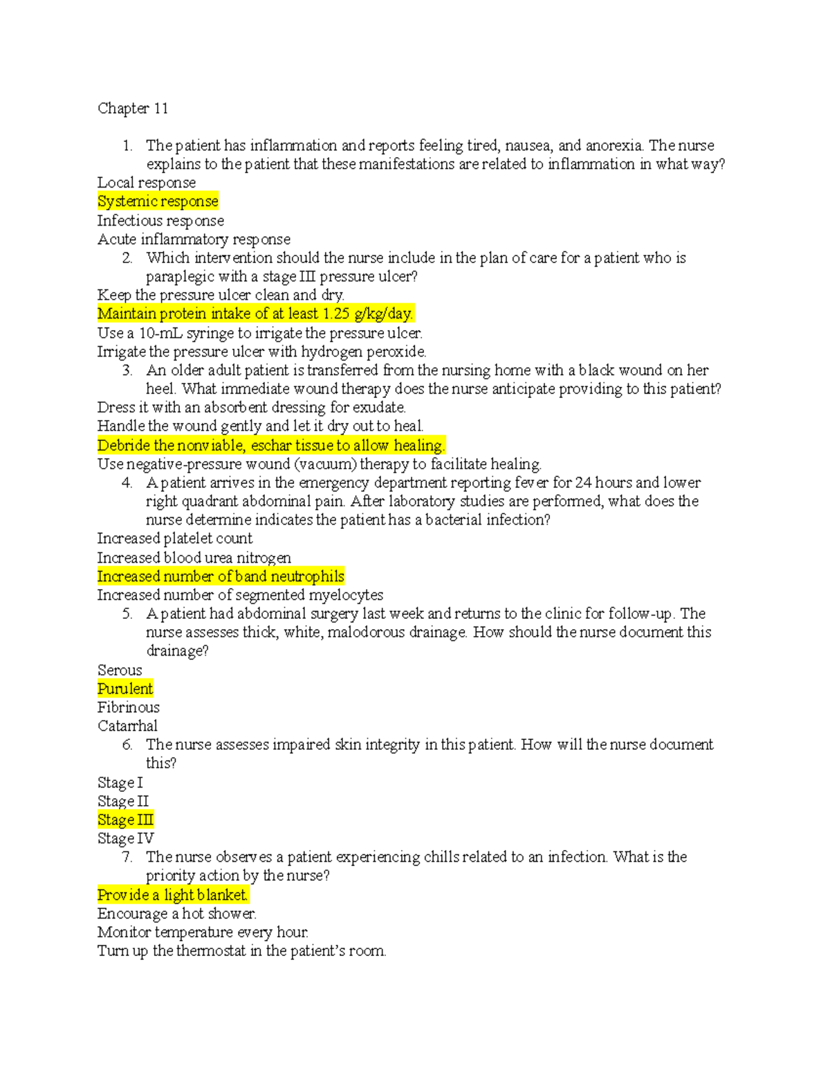 Chapter 11 - Chapter 11 The patient has inflammation and reports ...