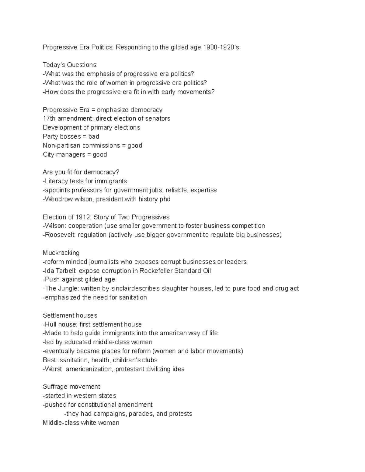 AMH2020 Day 8: Progressive Era - Progressive Era Politics: Responding ...