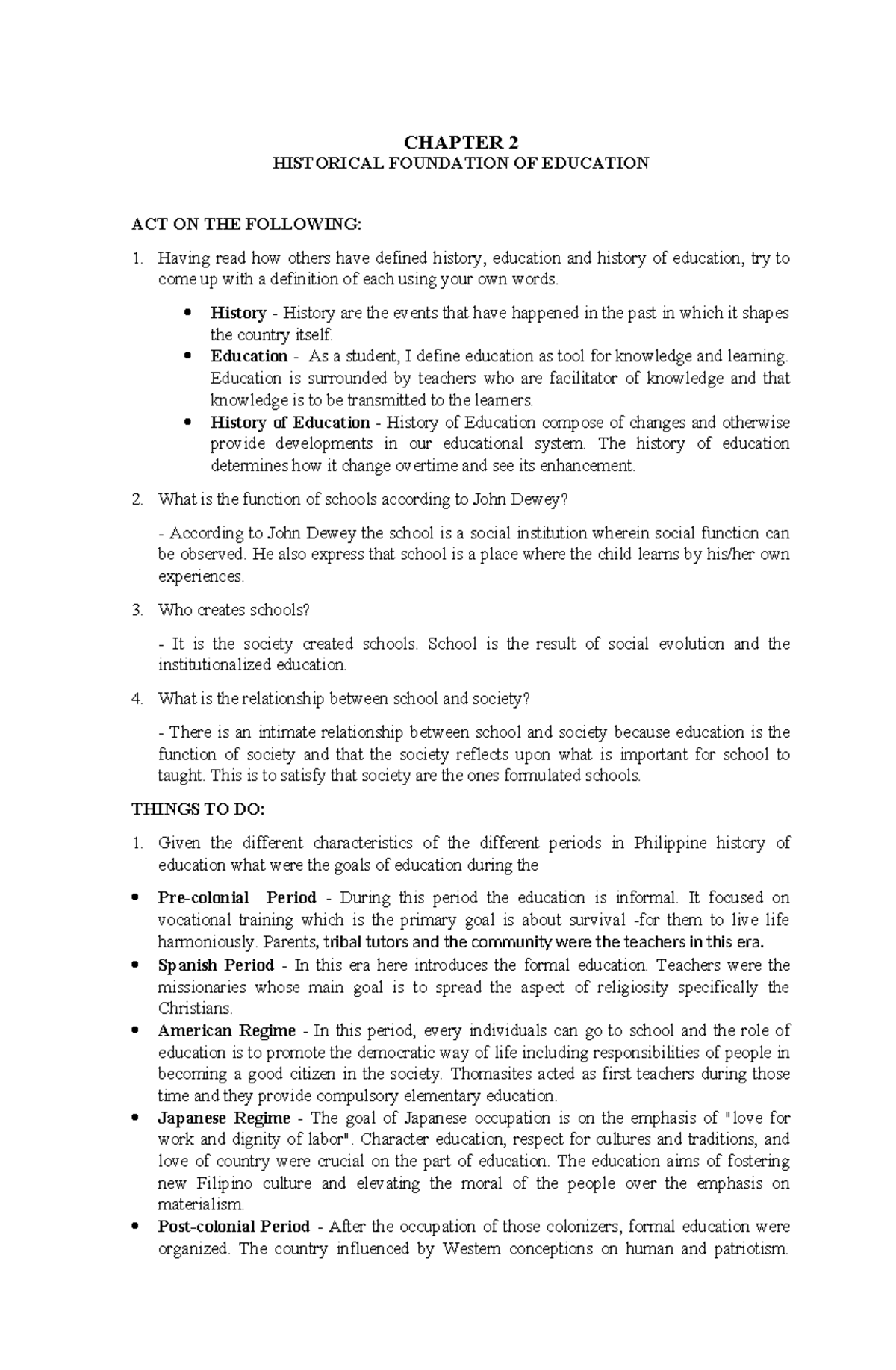 Chapter-2-3-4- Answersheets - CHAPTER 2 HISTORICAL FOUNDATION OF ...