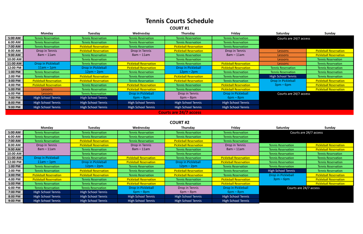 Tennis Court Schedule 2023- edit - Tennis Courts Schedule COURT Monday ... Tennis Court Schedule 2023- edit - Tennis Courts Schedule COURT Monday ...