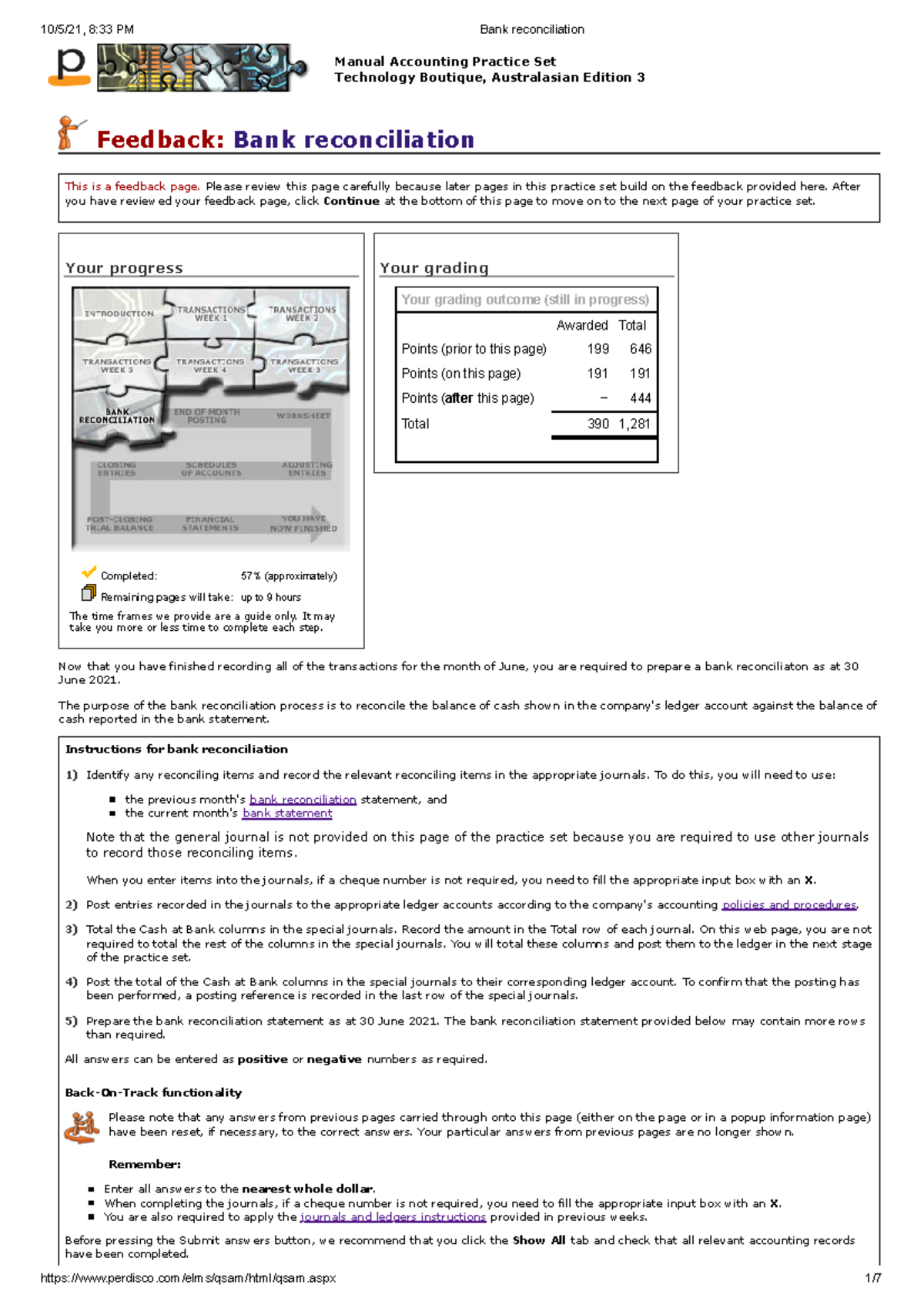 Bank Reconciliation Manual Accounting Practice Set - Studocu