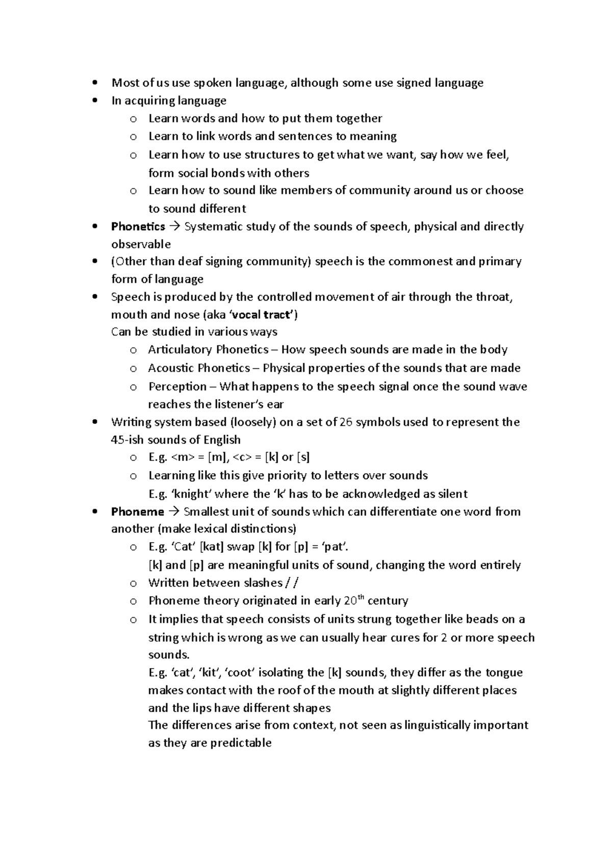 Introduction to Phonetics - Chapters 1 & 2 (Ogden, 2009) - Most of us ...