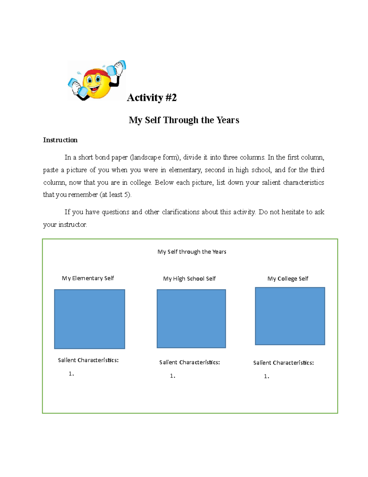 UTS-Activity-2 - ASSESSMENT - Activity My Self Through the Years ...